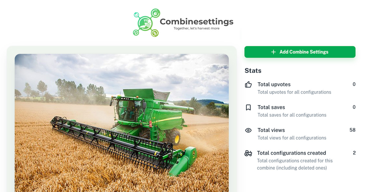 Combine Settings – Let's harvest better, together.